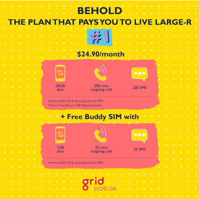 Grid Mobile Gives Two SIM Cards, Malaysia Data Roaming and 20GB at S$24 ...